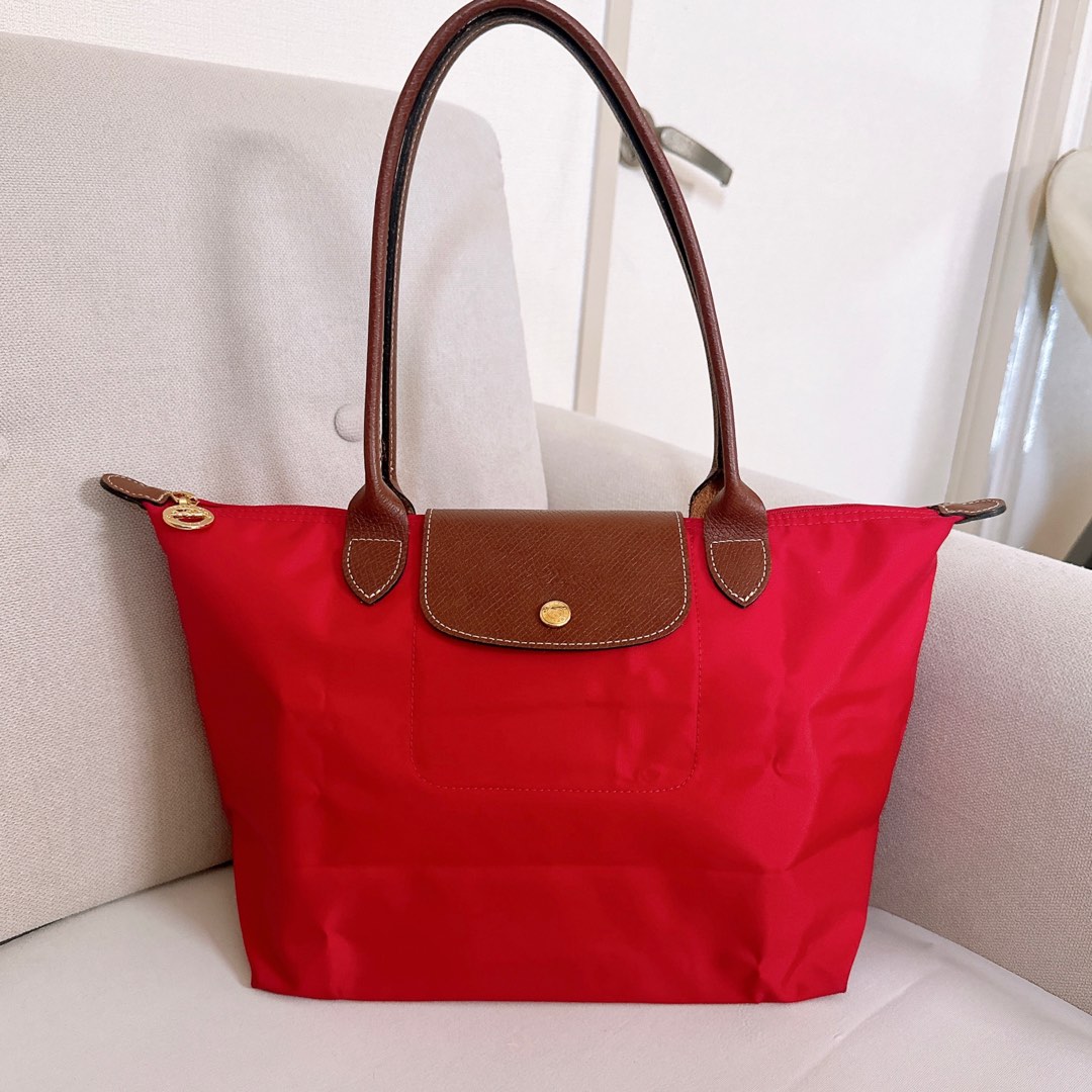 Longchamp long handle Medium size in red, Luxury, Bags & Wallets on ...