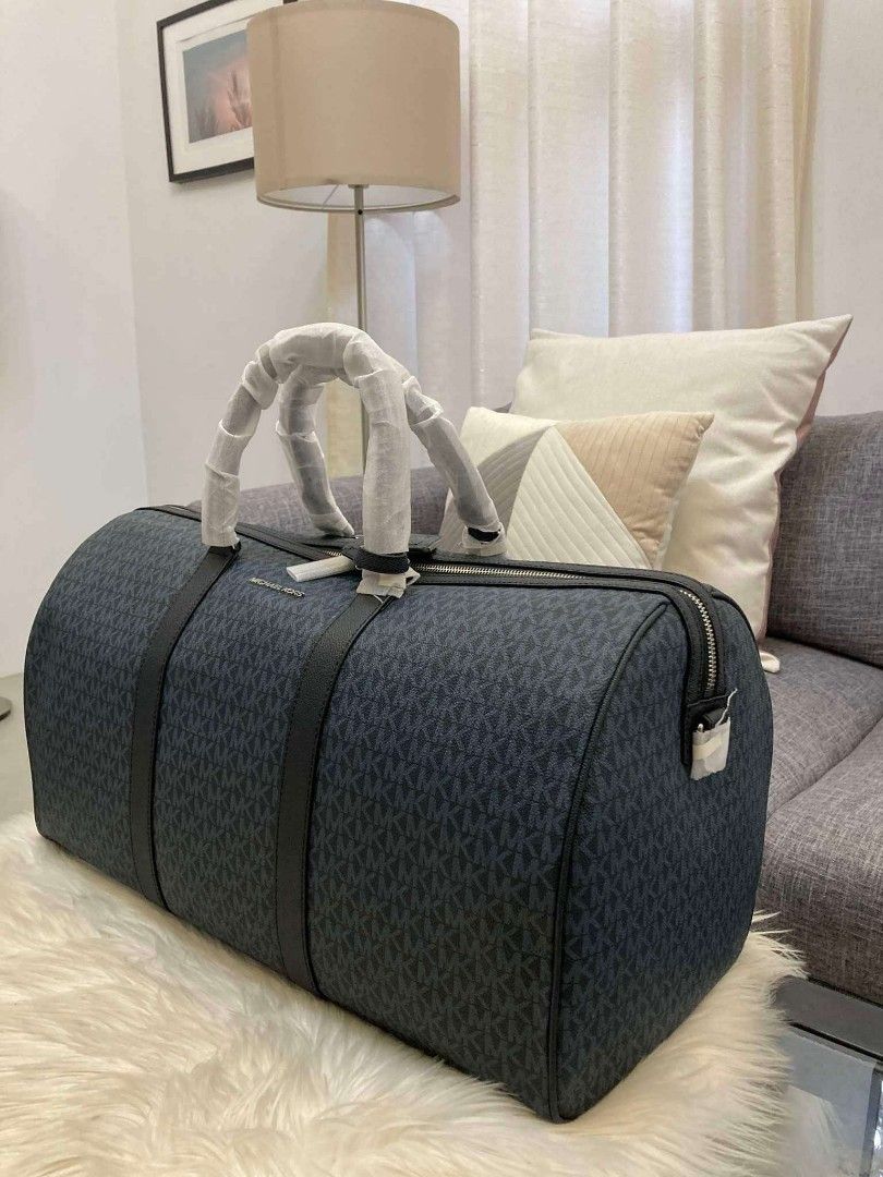MICHAEL KORS Harrison Admiral Signature PVC Duffle Travel Weekend ...