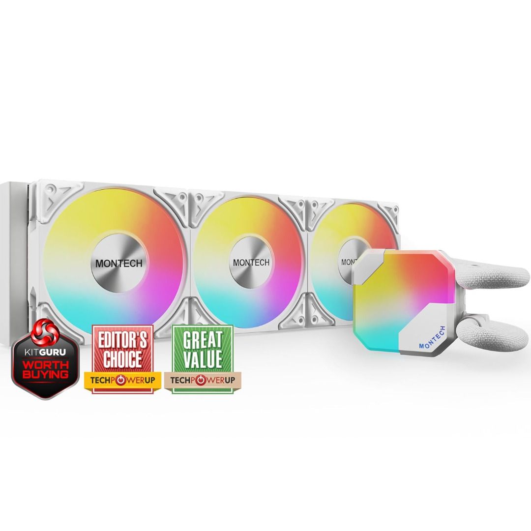 MONTECH HyperFlow ARGB 360 360mm -AIO CPU Liquid Cooler,Intel&AMD,Enhanced 3100RPM WaterPump,3x ...