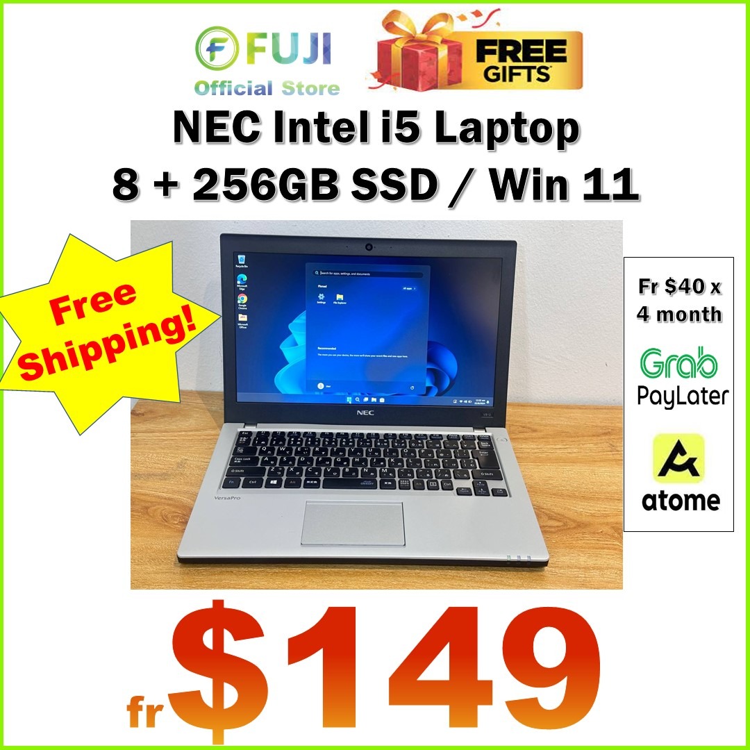 NEC Intel i5 SSD Laptop - 8GB RAM + 256GB SSD - Windows 11 + Free MS ...