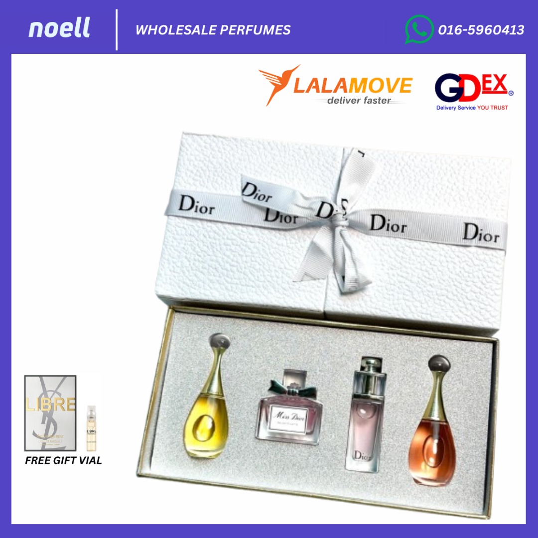 [ORIGINAL] AUTHENTIC READY STOCK DIOR 4 IN 1 SET 4X5ML WHITE BOX WITH ...