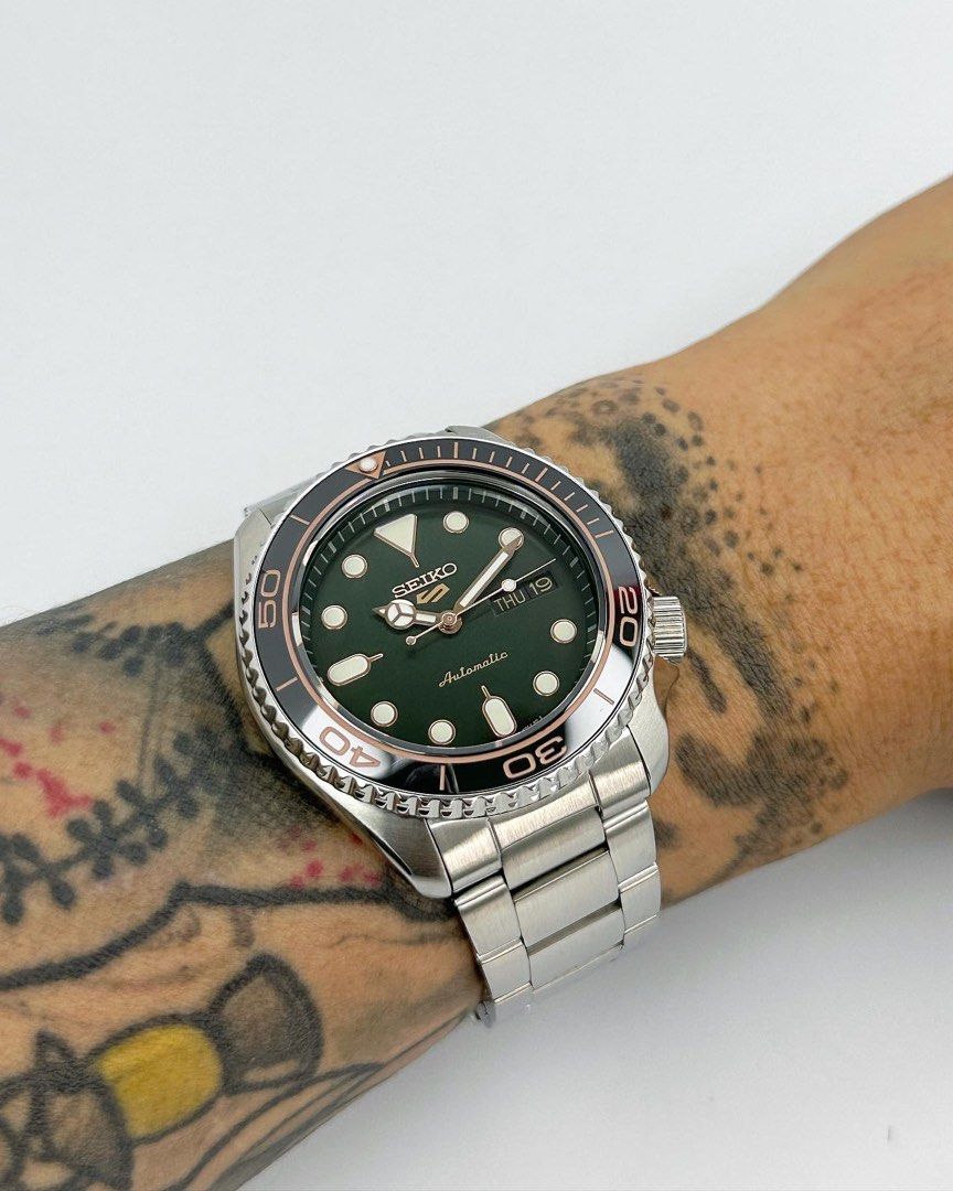 Original Seiko 5 Sport Mod SRPD 42mm Rose Gold Green SKX Automatic ...