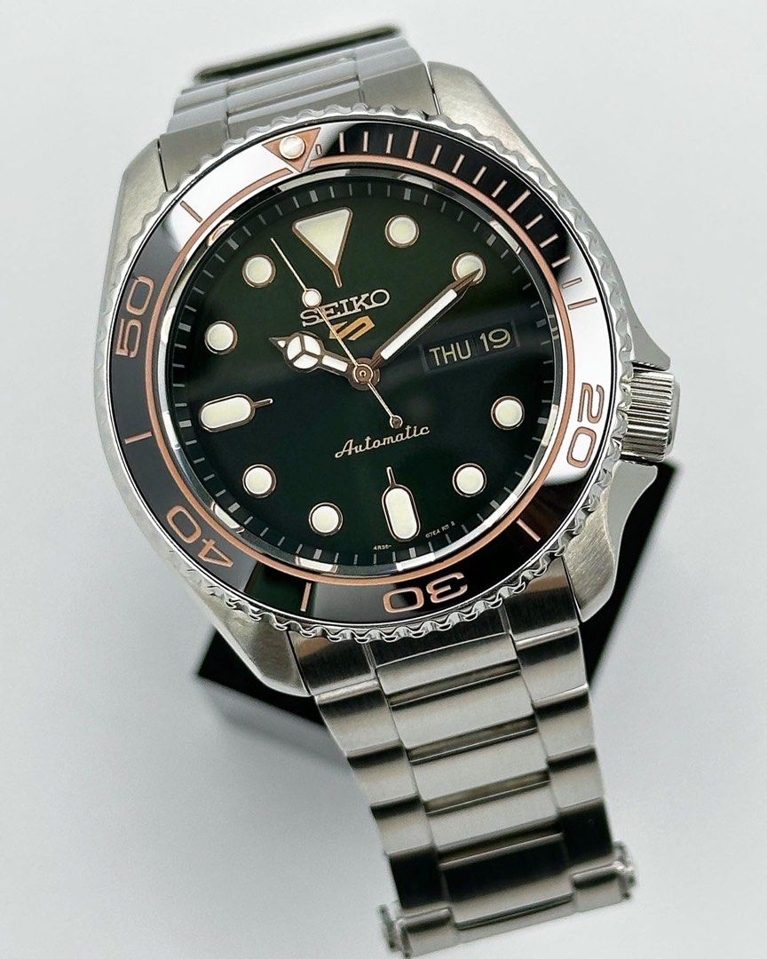 Original Seiko 5 Sport Mod SRPD 42mm Rose Gold Green SKX Automatic ...