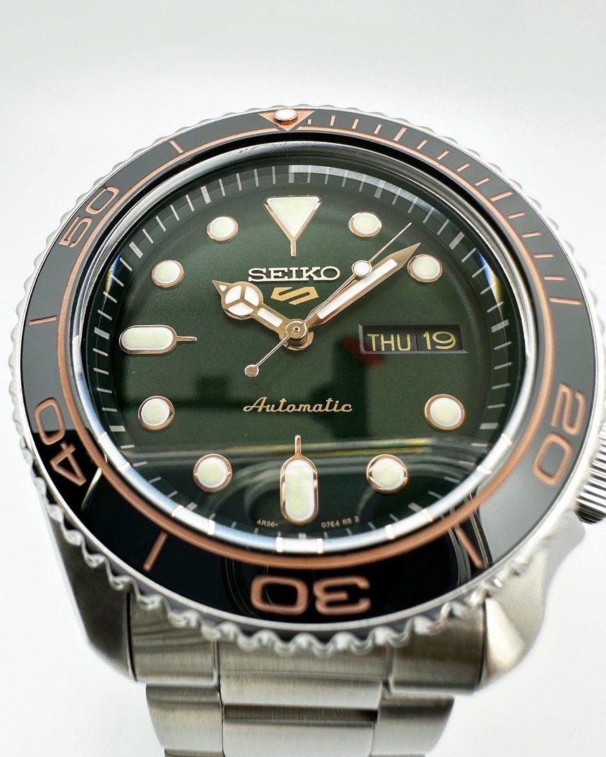 Original Seiko 5 Sport Mod SRPD 42mm Rose Gold Green SKX Automatic ...