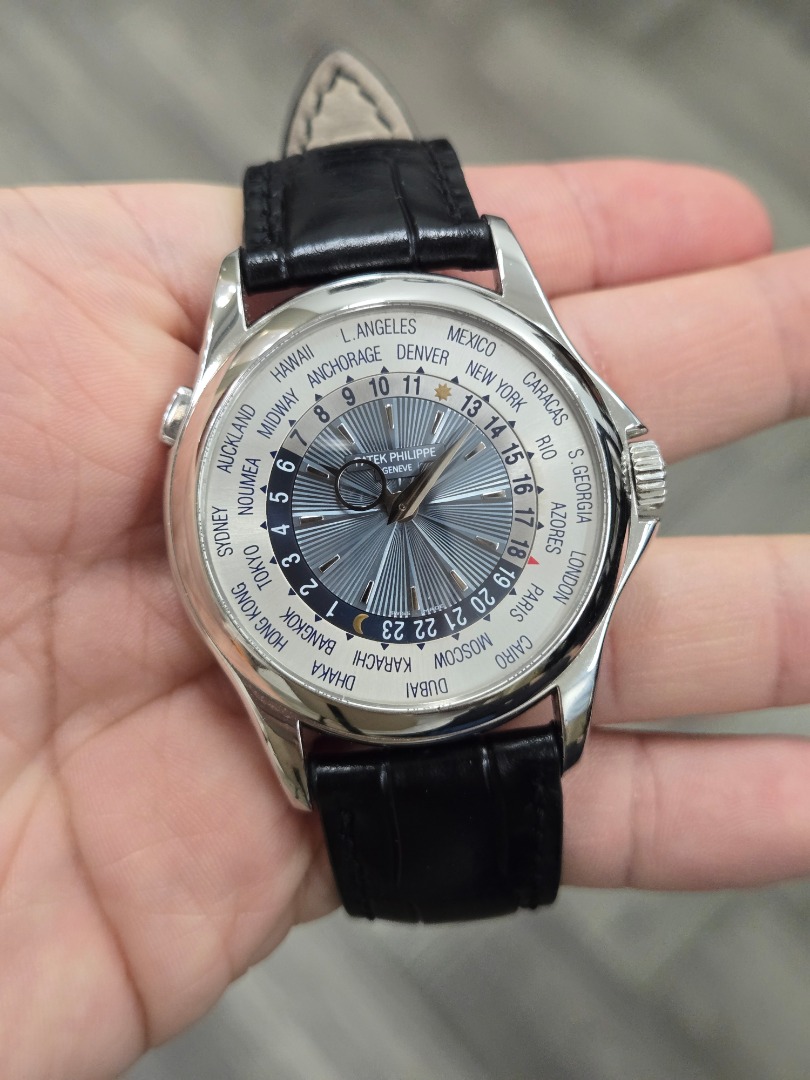 Patek Philippe World Time Platinum Ice Blue 5130P 5130, Luxury, Watches ...