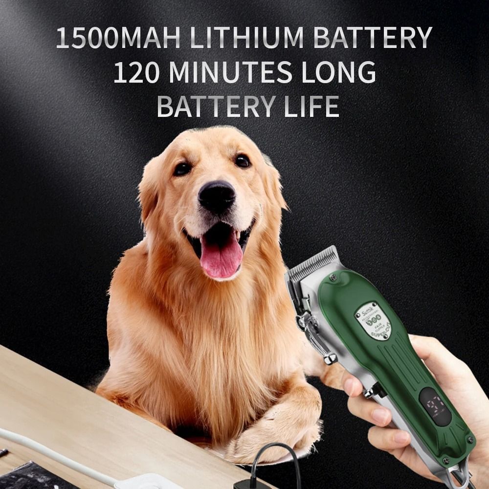 Professional Dog Hair Clipper All Metal Rechargeable Pet Trimmer Cat ...