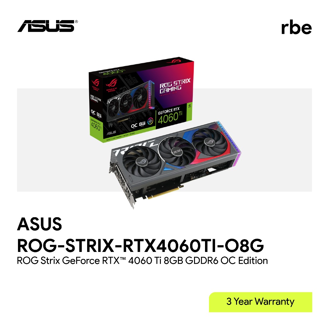 ROG Strix GeForce RTX™ 4060 Ti 8GB GDDR6 OC Edition with DLSS 3 and ...