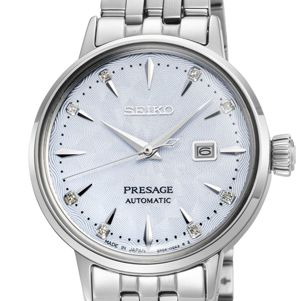 Seiko Presage SRE007 SRE007J1 Light Blue Textured Dial Diamonds Womens ...