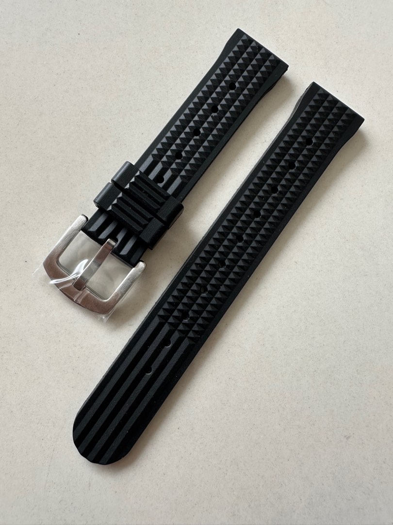 Seiko Rubber Waffle Strap 20mm, Men's Fashion, Watches & Accessories ...