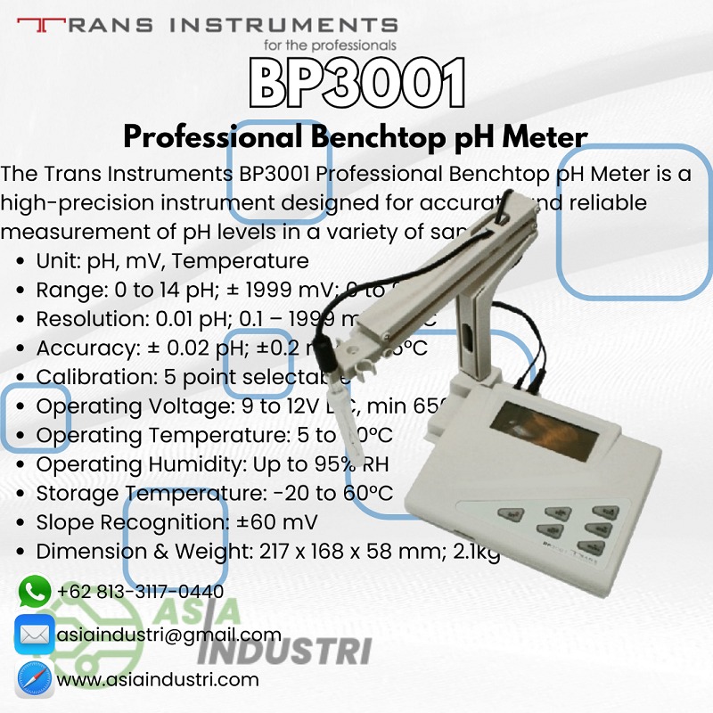 Trans Instruments BP3001 Professional Benchtop pH Meter, Elektronik, Lainnya di Carousell