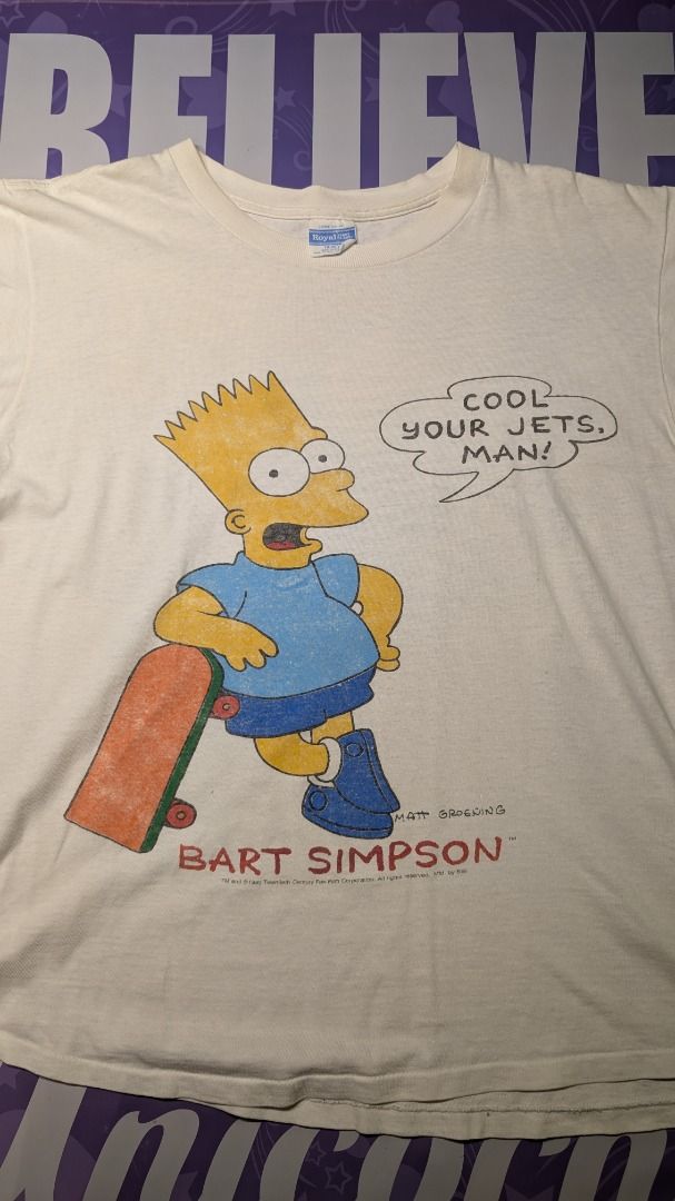 Vintage 90s Bart Simpsons T-Shirt, Men's Fashion, Tops & Sets, Tshirts ...
