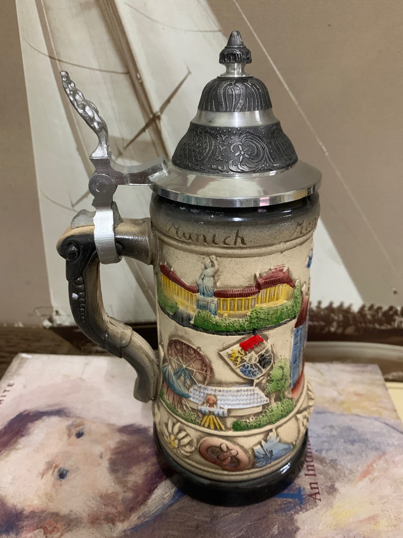 Vintage Authentic Zoller & Born Deutschland Germany LIDDED BEER STEIN ...