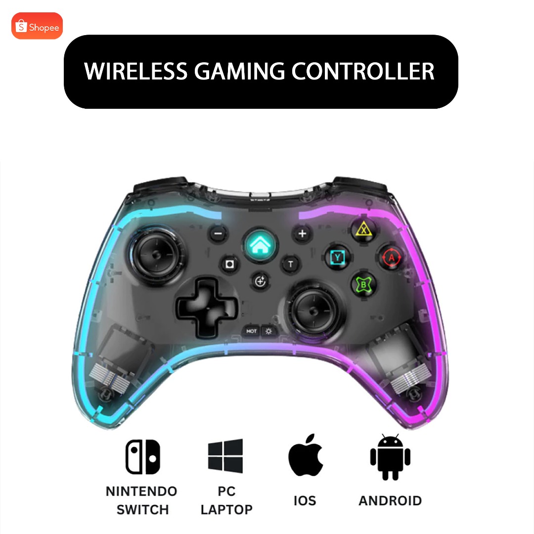 WIRELESS GAMING CONTROLLER WITH RGB LIGHTING EFFECT PLAY ON PS3,PS4,N ...