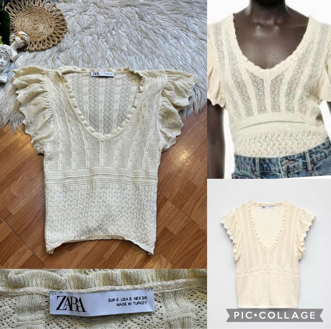 zara top, Women's Fashion, Tops, Blouses on Carousell