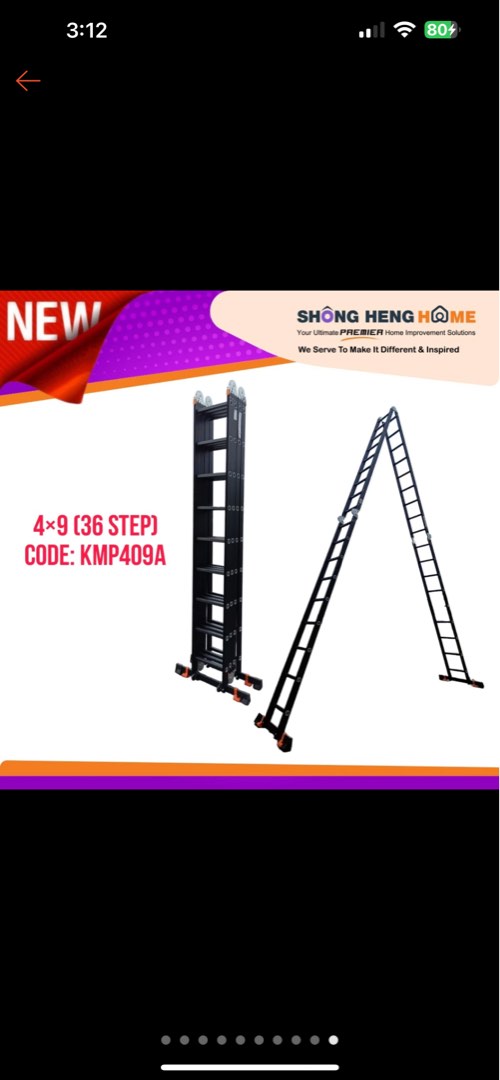 10m multi-purpose aluminium ladder, Furniture & Home Living, Home ...