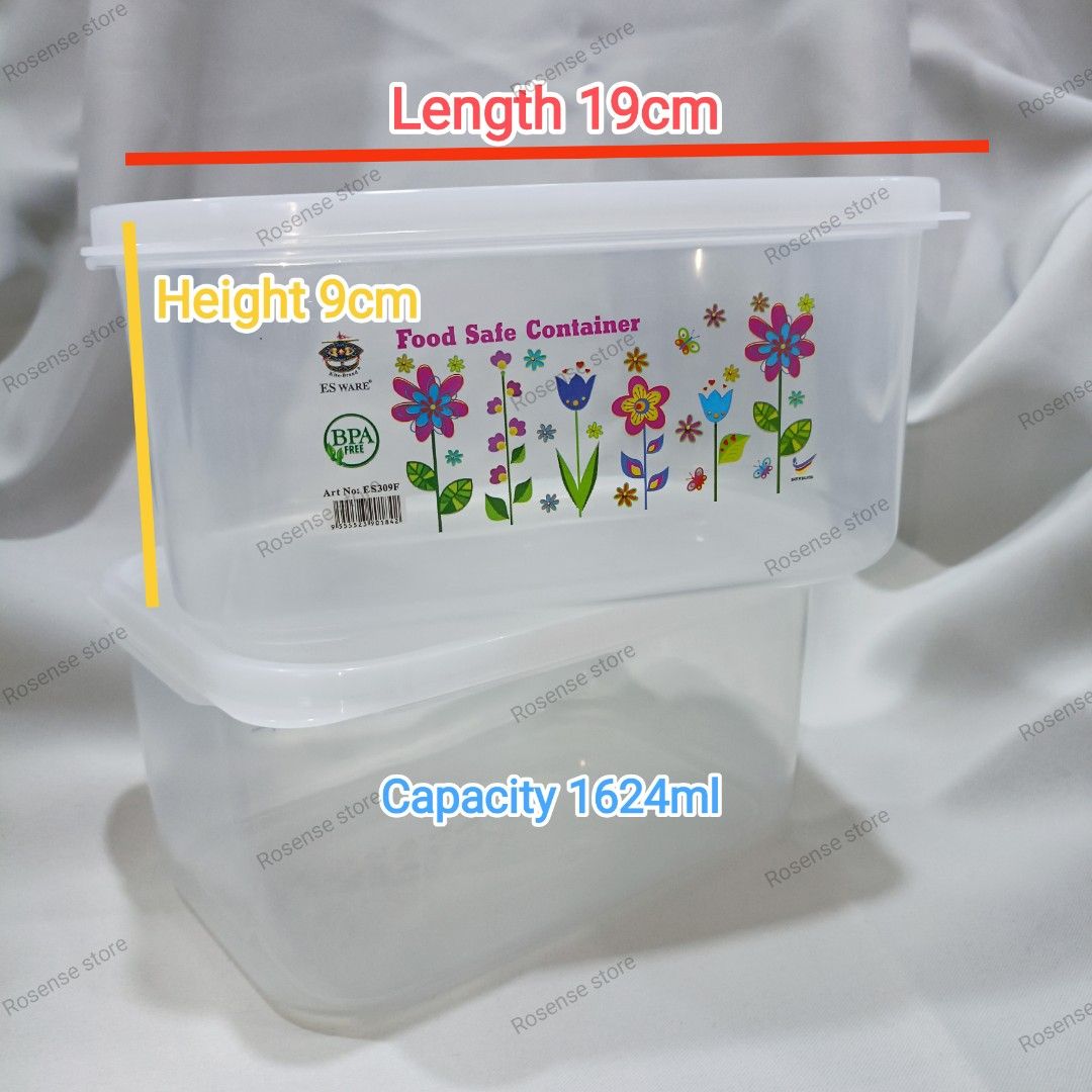 1624mL Clear Food Container Transparent Plastic Container with Air ...