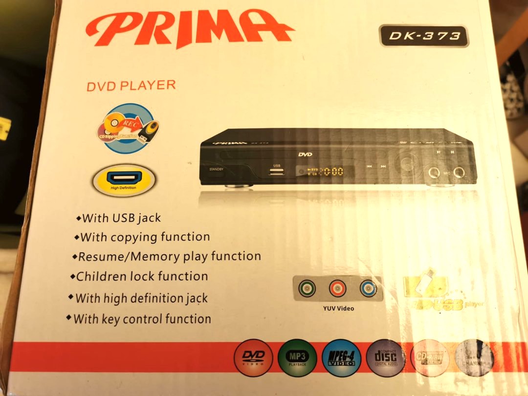 全新 New Prima DVD Player 有USB 頭, 家庭電器, 電視 & 其他娛樂, 藍光及播放器 - Carousell