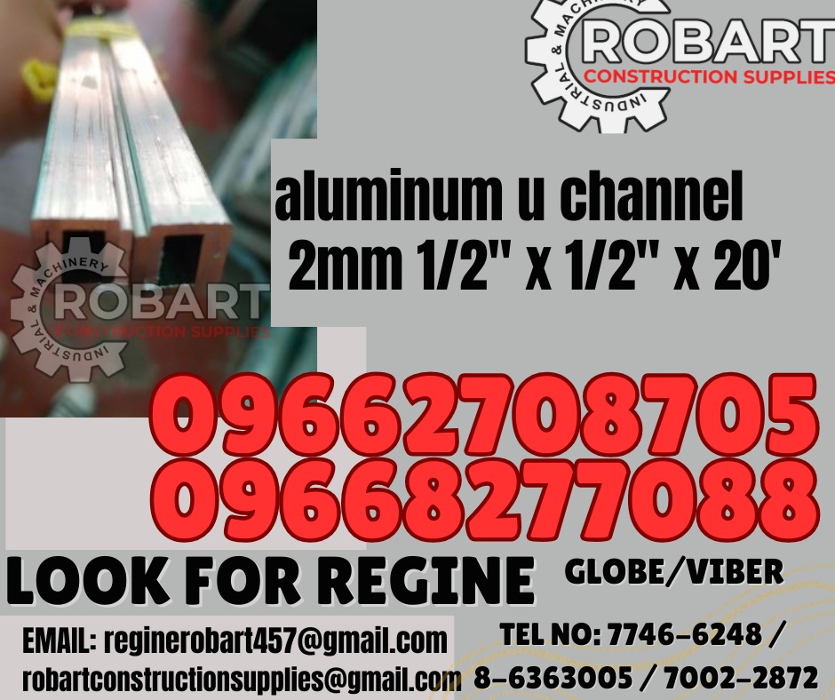 aluminum u channel 2mm 1/2'' x 1/2'' x 20', Commercial & Industrial ...