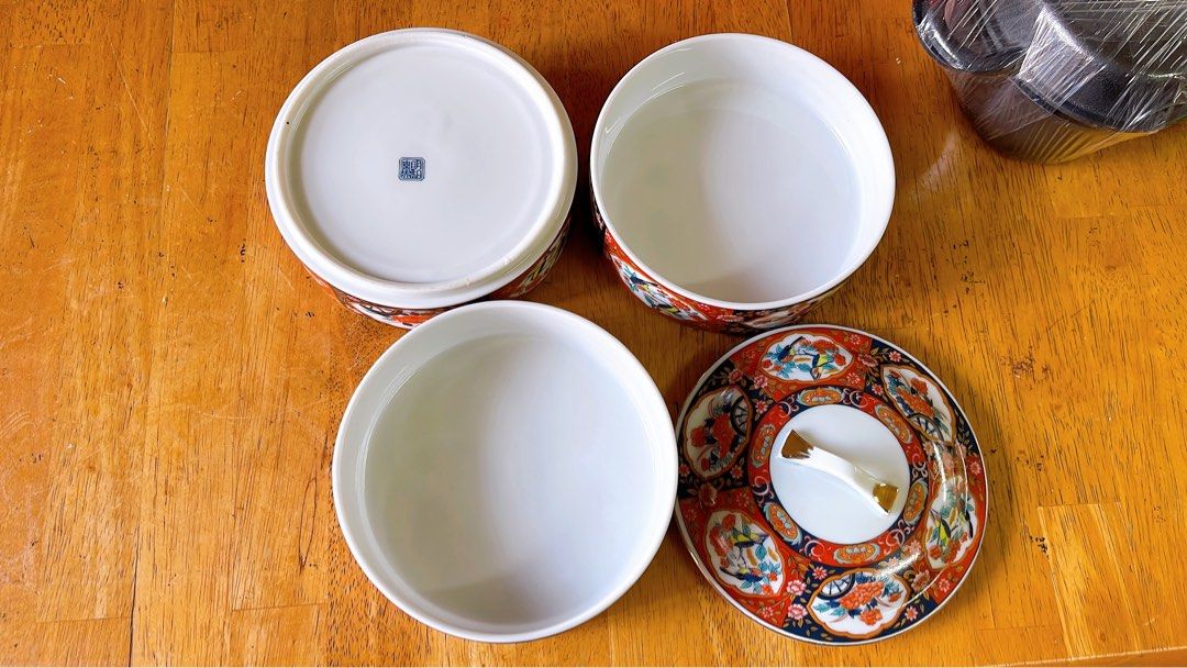 Beautiful Arita Pottery Three-tier Stacked Pot with Lid, Imari Colored ...