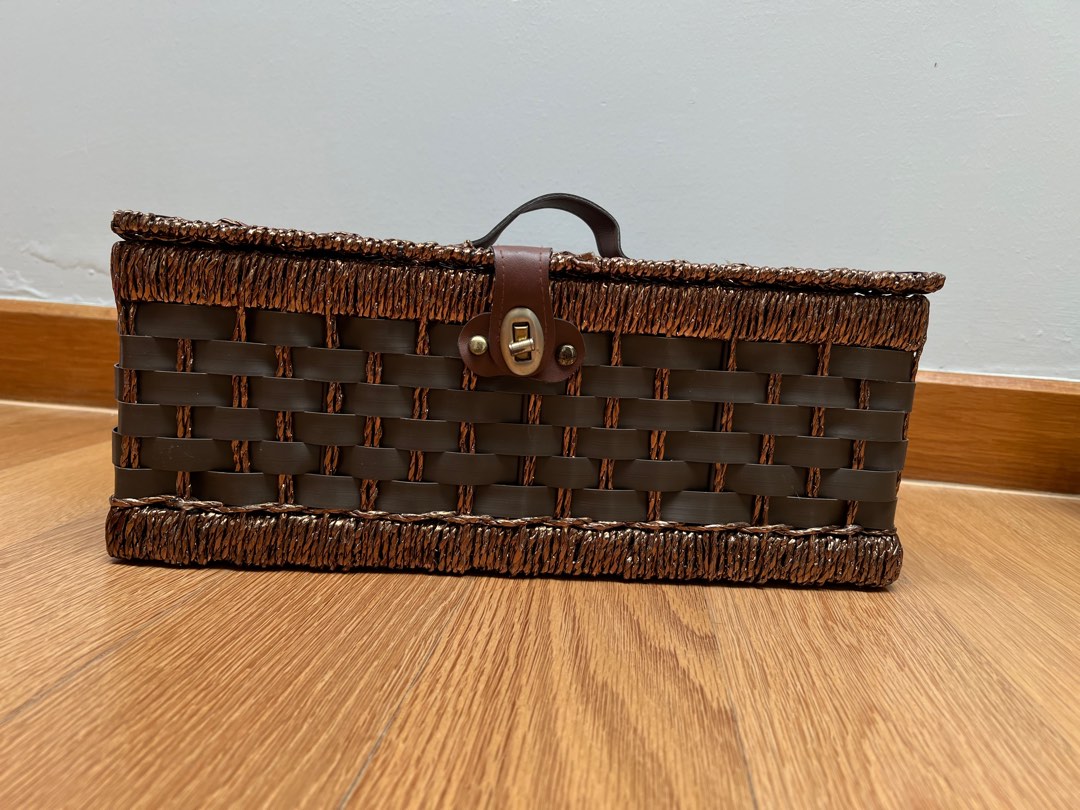 Chest box weaved with turn Lock, Furniture & Home Living, Home ...