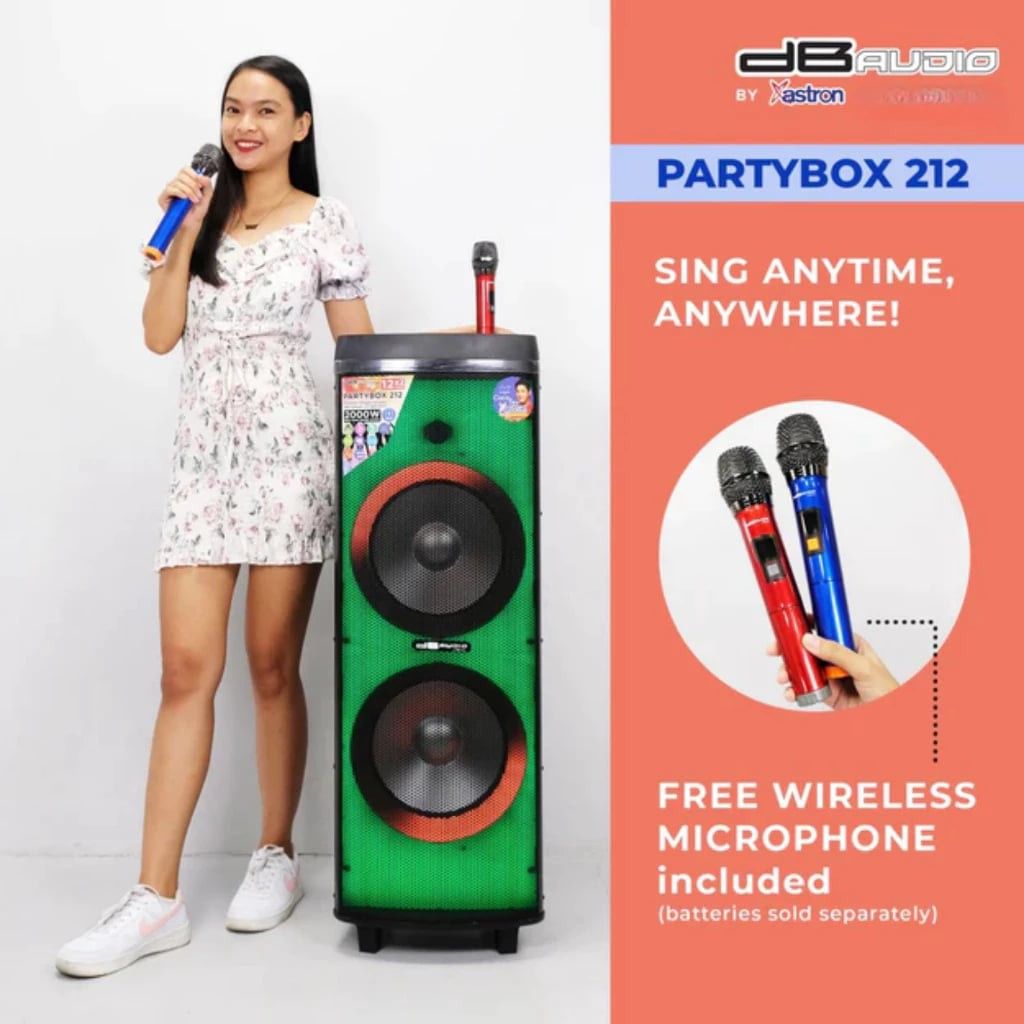 Db Audio PARTYBOX-212 Mobile trolley bluetooth speaker | 12" x 2 woofer ...