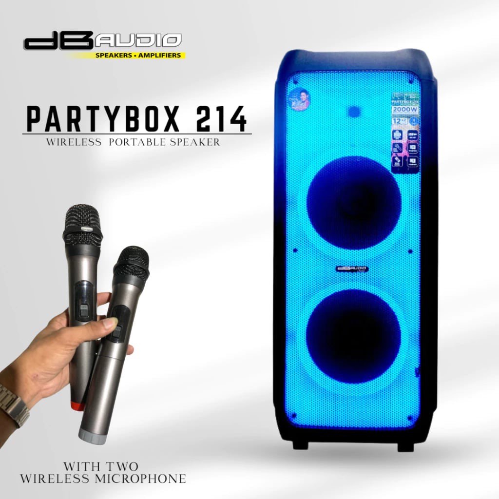 DBaudio Partybox 214 2000W Portable Karaoke Speaker w/ LED Dancing ...