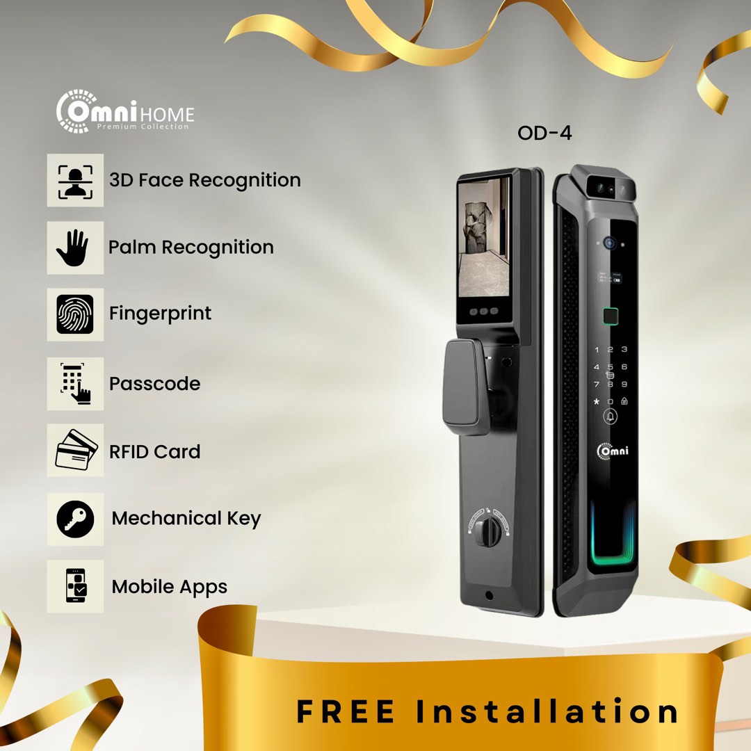 [Free Installation] OD-4 Omni Digital Door Lock Smart Door Lock Face ...