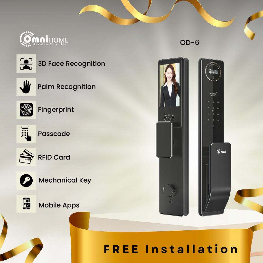 [Free Installation] OD-6 Omni Digital Door Lock Smart Door Lock Face ...