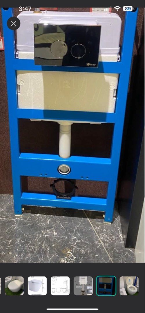 Full flushing frame system wall hung toilet, Furniture & Home Living ...