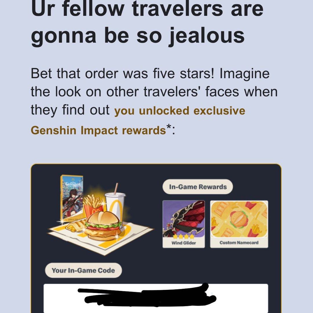 Genshin Impact x McDonald's codes, Hobbies & Toys, Memorabilia & Collectibles, Fan Merchandise ...