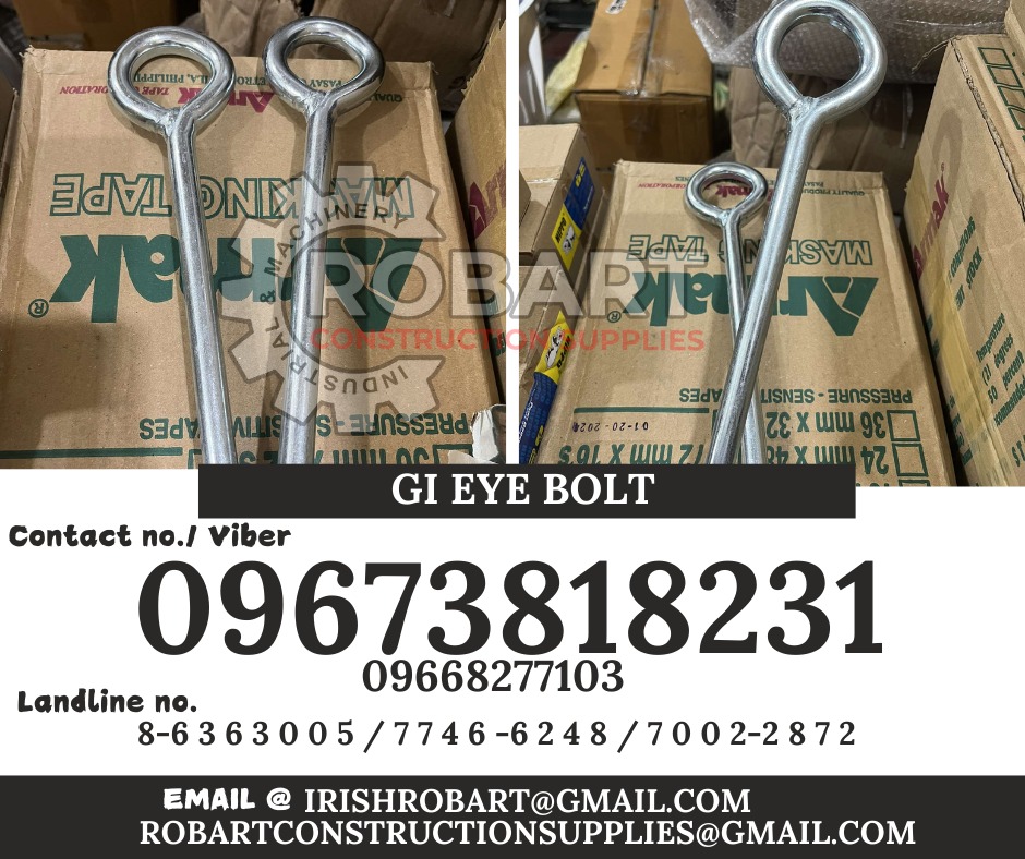 Gi Eye Bolt, Commercial & Industrial, Construction Tools & Equipment on ...