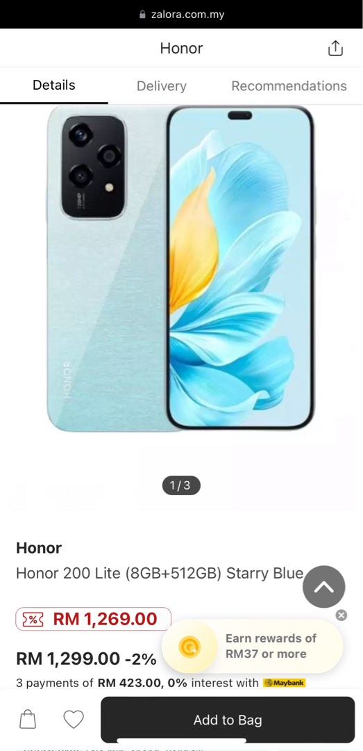 Honor 200 Lite ROM512GB Starry Blue, Mobile Phones & Gadgets, Mobile ...