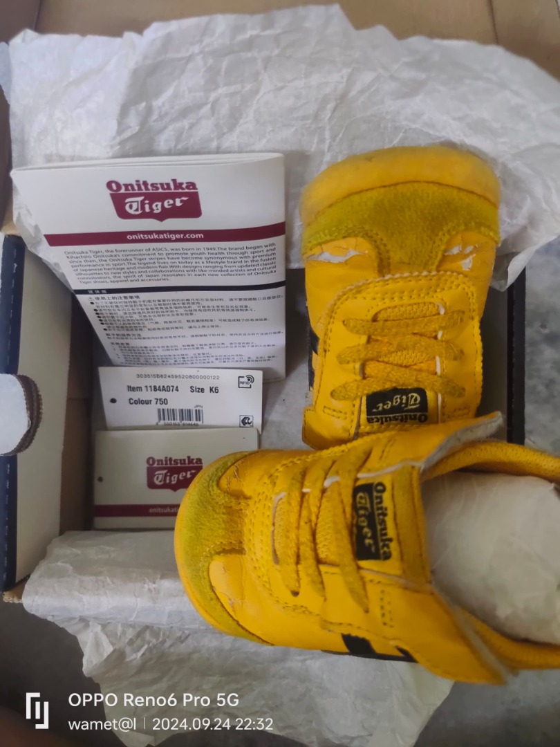 Kasut Onitsuka Tiger Budak/Kanak-Kanak - Kuning, Babies & Kids, Babies ...