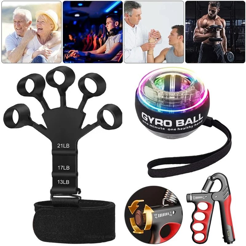 LED Gyroscopic Ball Autostart Range Gyro Power Wrist Ball Self Start ...