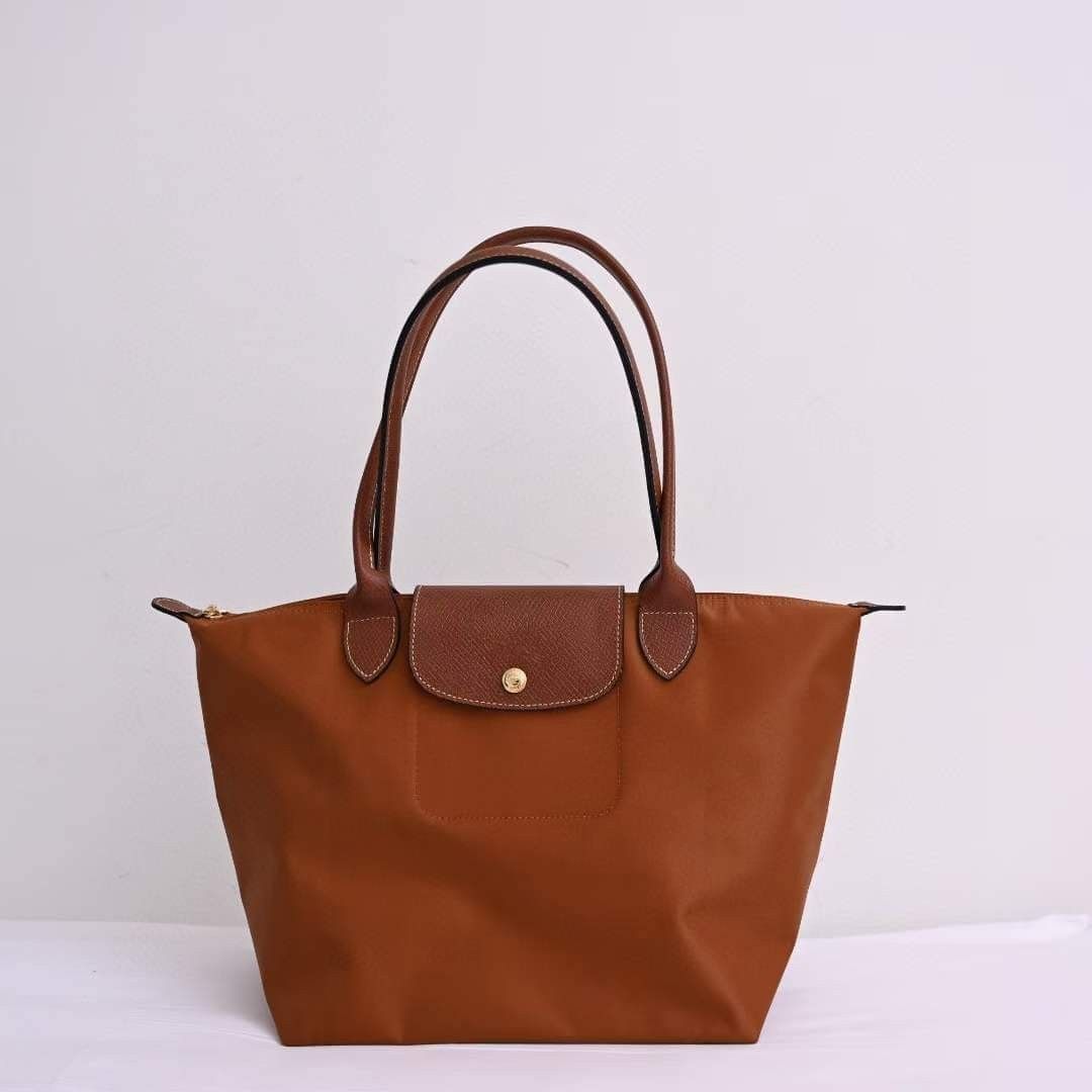 Longchamp Le Pliage Classic in Cognac - Medium and Large Long Handle ...