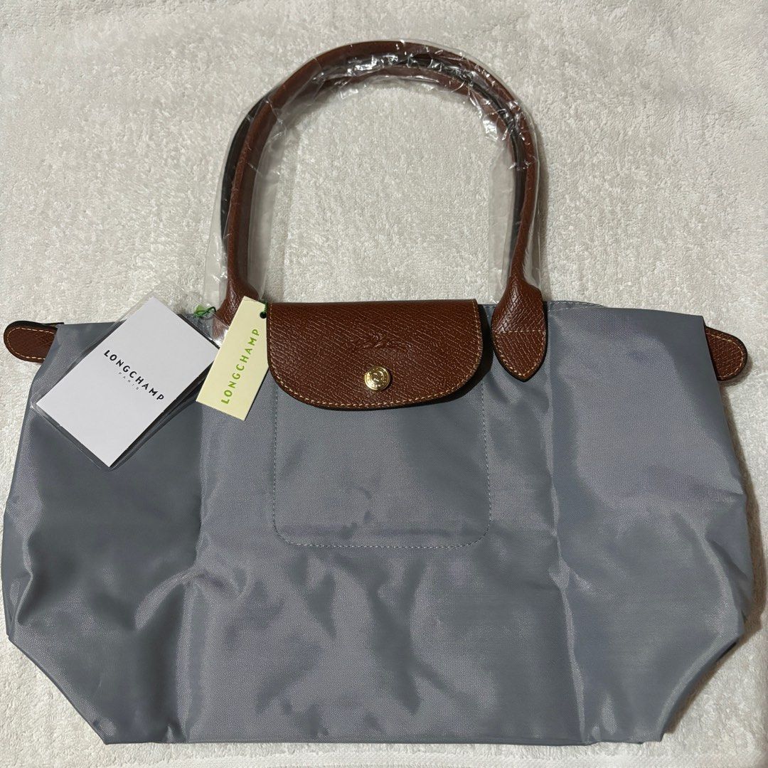 Longchamp Le Pliage MEDIUM Long Handle Bag in Steel Gray (RARE COLOR ...
