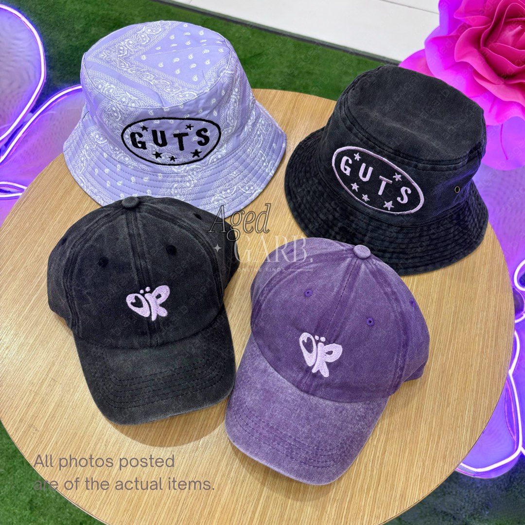 Olivia Rodrigo GUTS Inspired Embroidered Vintage Caps and Bucket Hats ...