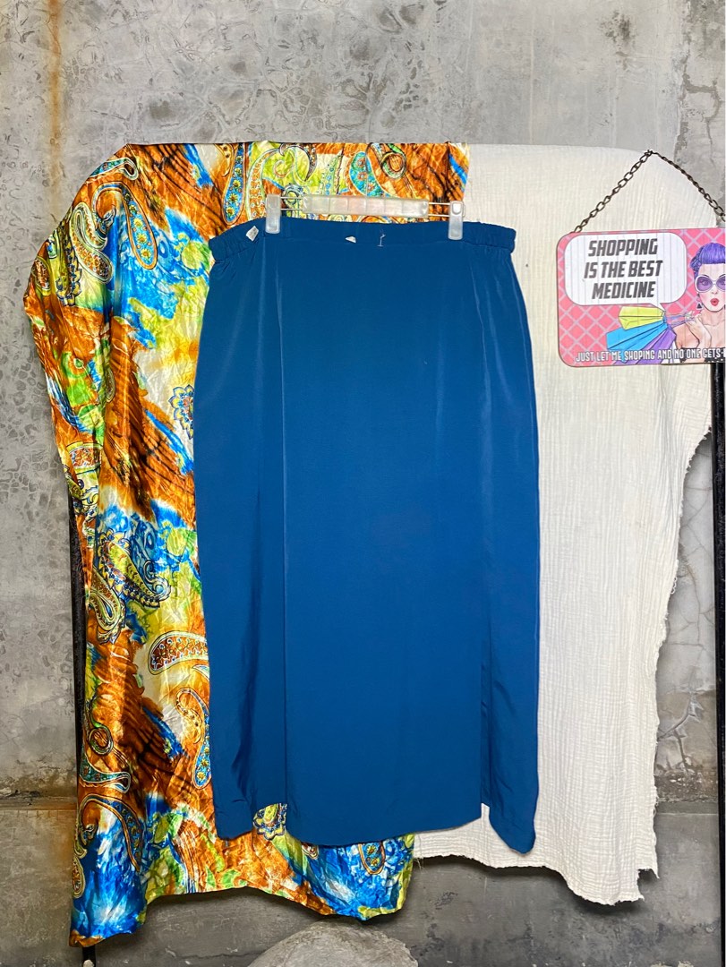 Rok panjang biru long skirt jumbo bigsize vintage kuno jadul lawas ...