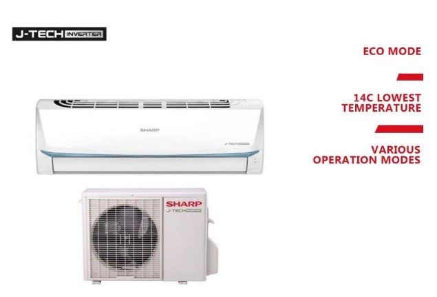 SHARP AUX18BED 2.0hp J-Tech Inverter Air Conditioner (R32) Full Set New ...