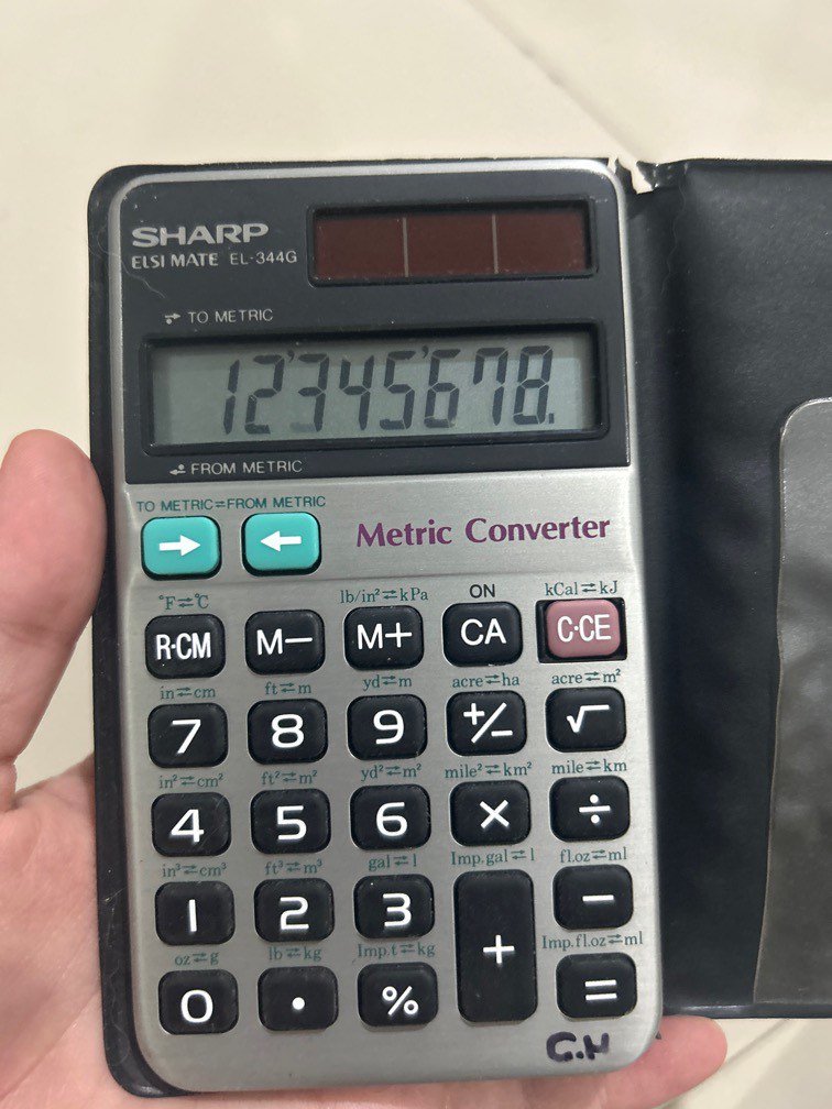 Sharp Elsimate EL-344G Metric Converter Solar Powered Pocket Calculator ...