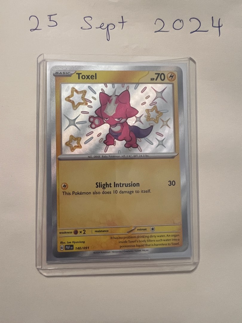 Toxel - 140/091 - Shiny Rare Pokémon Paldean Fate, Hobbies & Toys, Toys ...