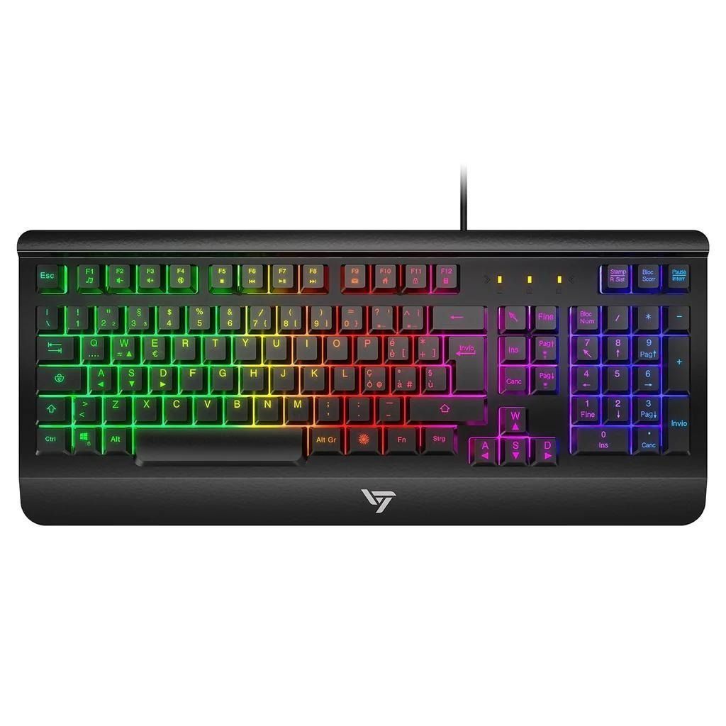 VICTSING FULL METAL USB RGB Gaming Keyboard, with Comfortable Wrist ...