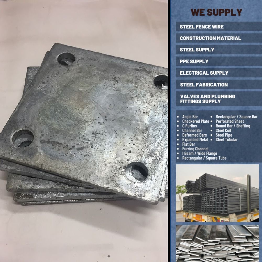 Whole Fabricated Base Plate and Anchor Bolt / Black Iron Bolts and Nuts ...