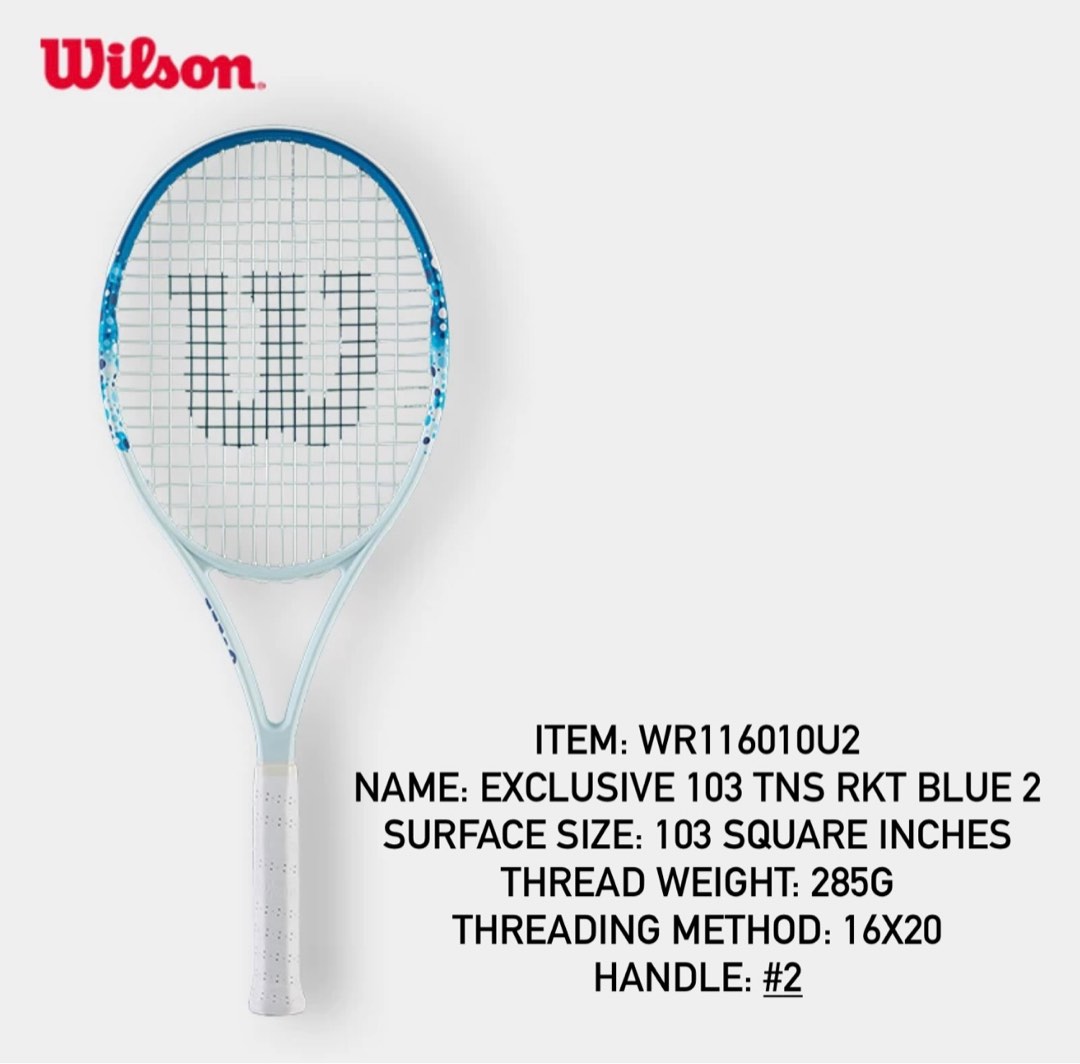 Wilson Authentic Tennis Racket (PRE ORDER), Sports Equipment, Sports ...