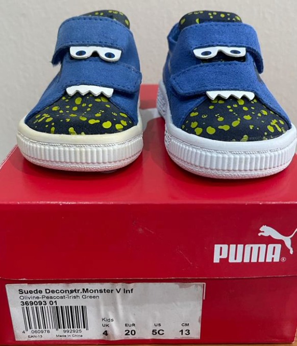 UK4 13CM Original PUMA Suede Deconstructed Unisex Monster Kids Shoes ...