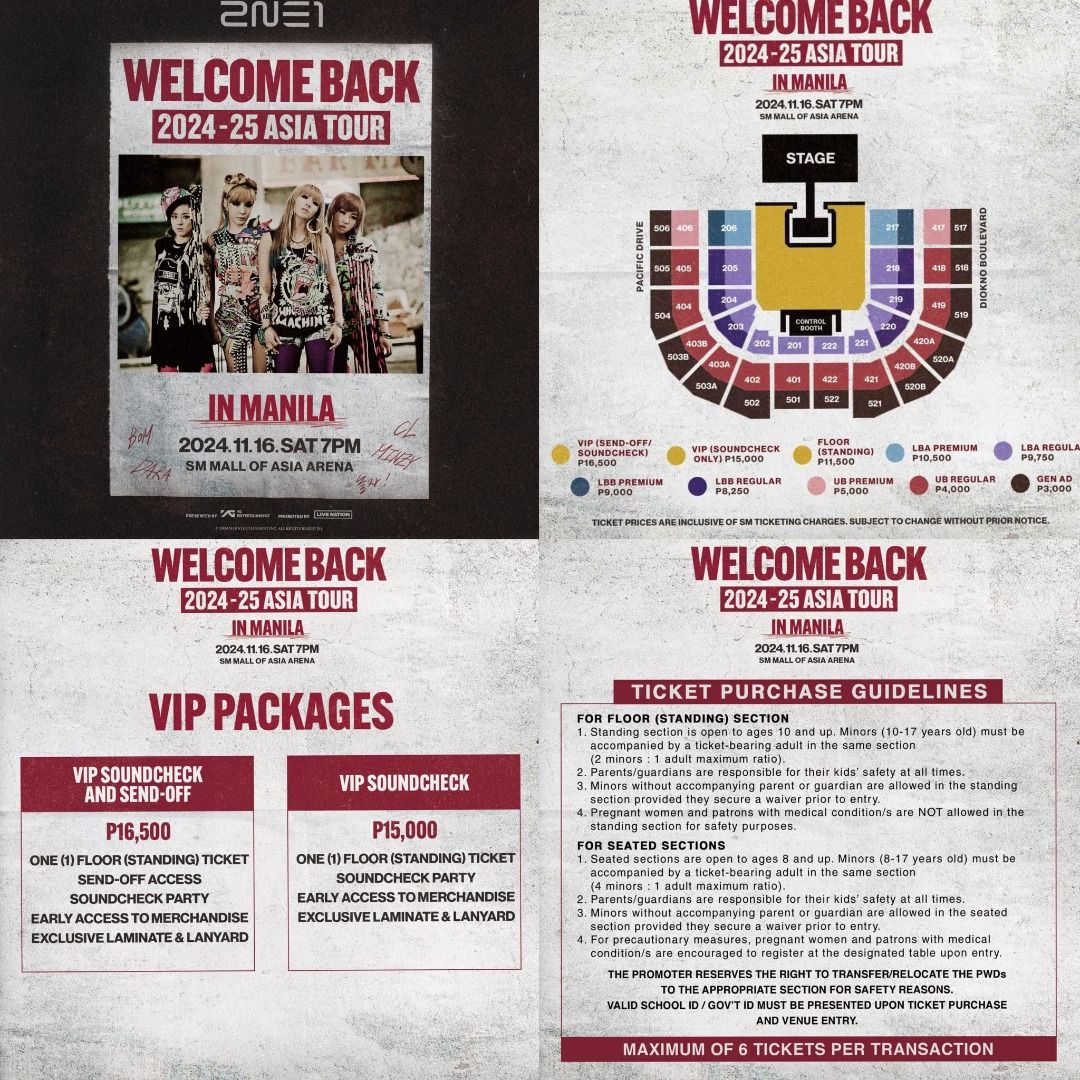 2024-25 2NE1 ASIA TOUR [WELCOME BACK] IN MANILA, Tickets & Vouchers ...