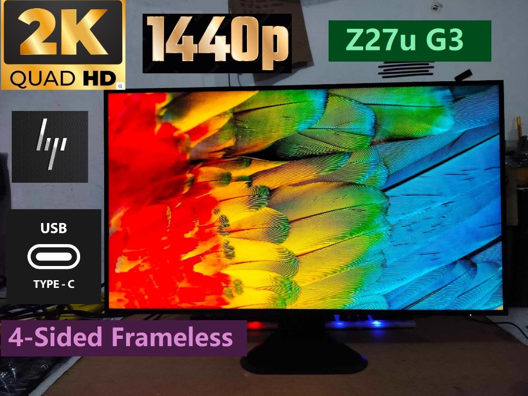 20pc HP 27" Z27u G3 1440p 2K Reso QHD 4-sided Frameless IPS Game ...
