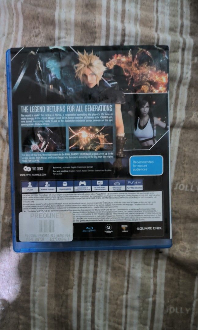 cd ps4 game final fantasy 7 remake ff7 ffvii, Video Gaming, Video Games ...
