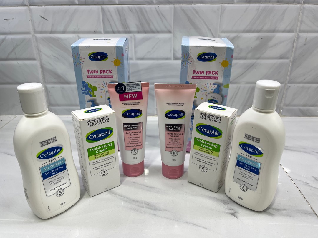 Cetaphil set of 6 Skin Restoring Wah, Moisturising Cream and Bright ...