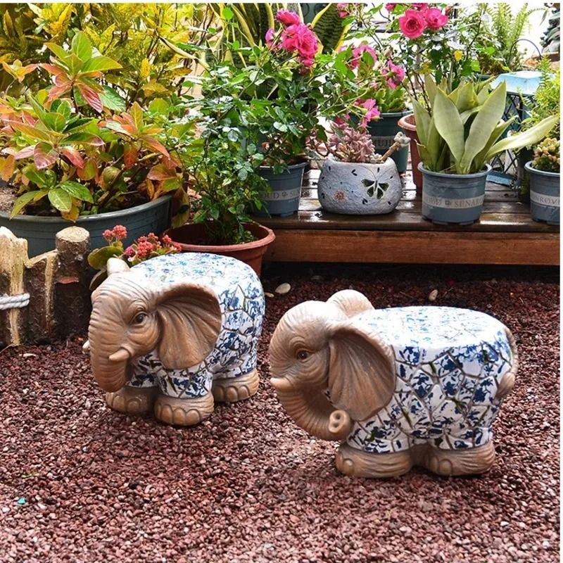 Courtyard Garden Animal Decor Cartoon Elephant Flower Base Creative ...